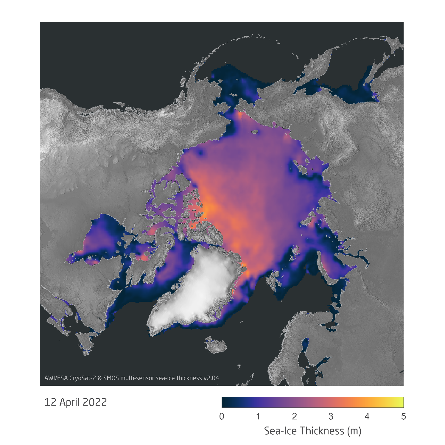 Sea ice thickness daily gridded data for the Arctic from 2010 to ...