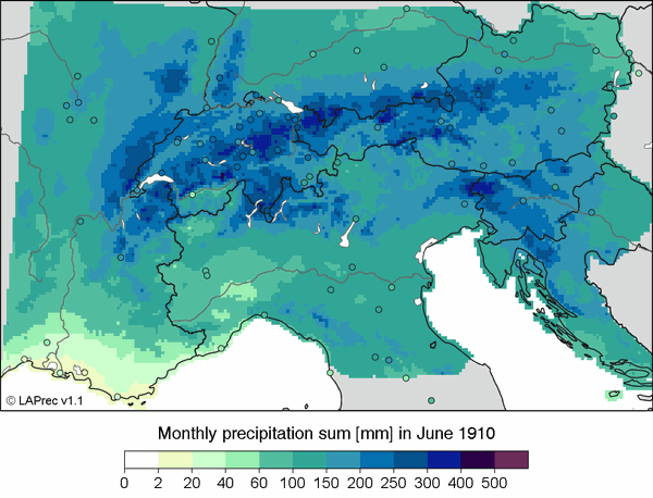 Alpine gridded monthly precipitation data since 1871 derived from in ...