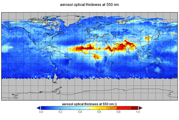 Aerosol properties gridded data from 1995 to present derived from satellite observations