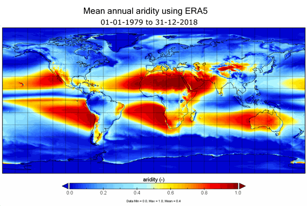 Global bioclimatic indicators from 1979 to 2018 derived from reanalysis