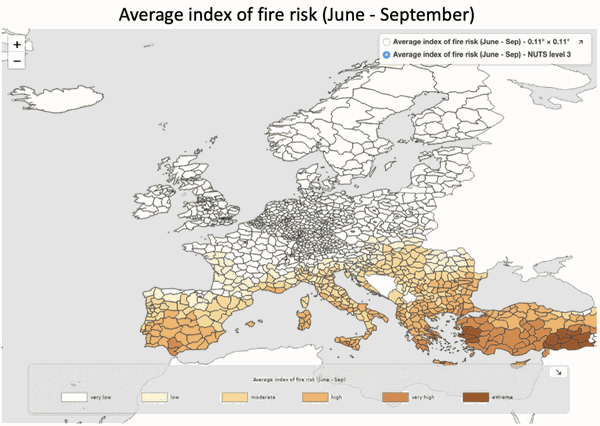Fire danger indicators for Europe from 1970 to 2098 derived from ...
